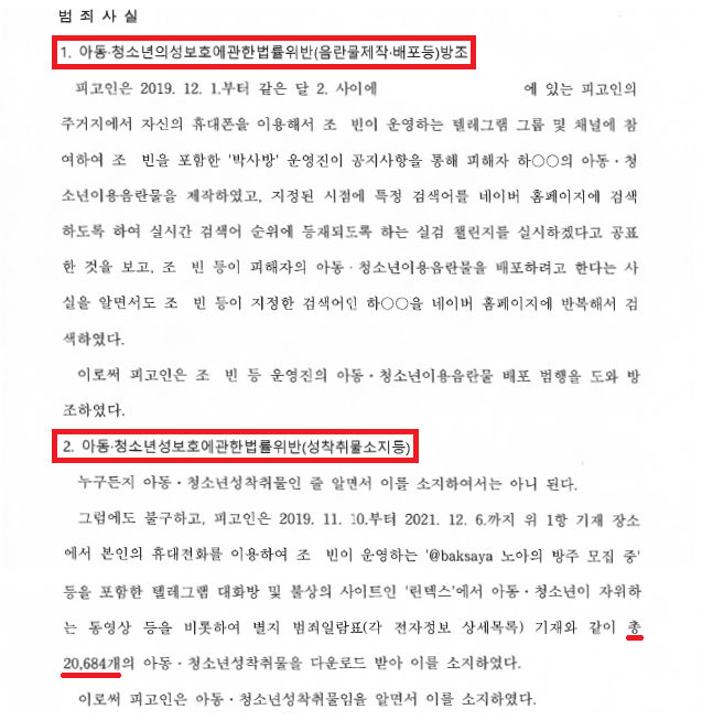 [박사방 방조] 성착취물 20 684개 수집 박사방 미션 수행 로톡